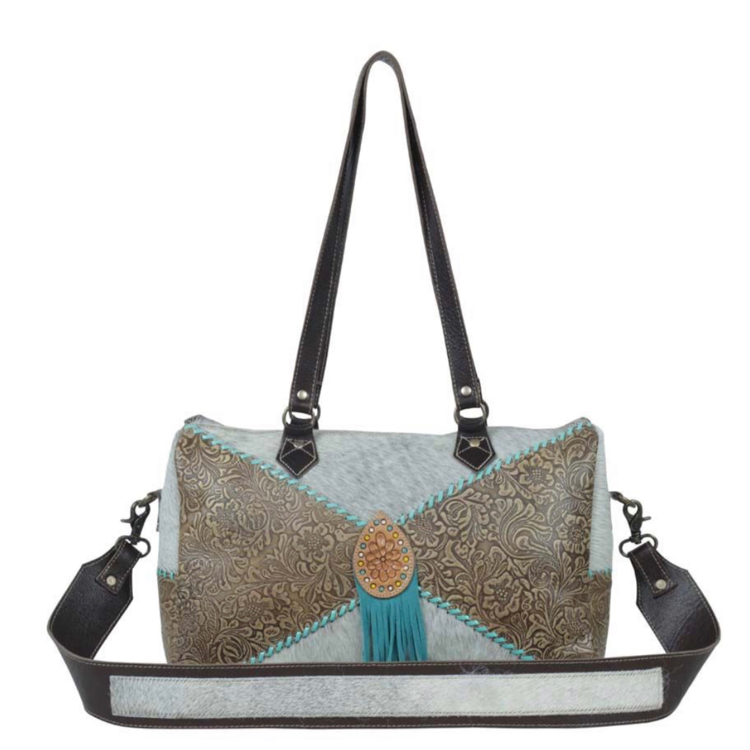 Myra Bag Azure Waterfall Hand-Tooled Bag | Chasing Elly Boutique